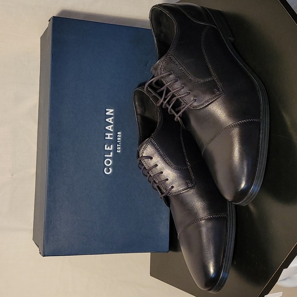 Cole Haan | Shoes | Cole Haan Jay Grand Cap Ox Black Leather Shoes ...